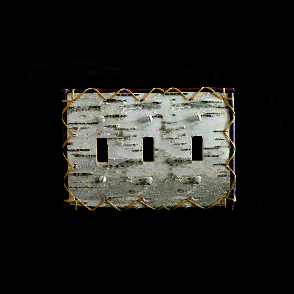 REAL BIRCH BARK SWITCH/TOGGLE PLATE COVERS. SINGLE, DOUBLE, TRIPLE OR ...